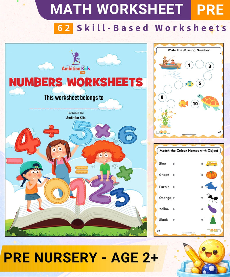 Pre-Nursery Math Printable Worksheets | Number Concepts