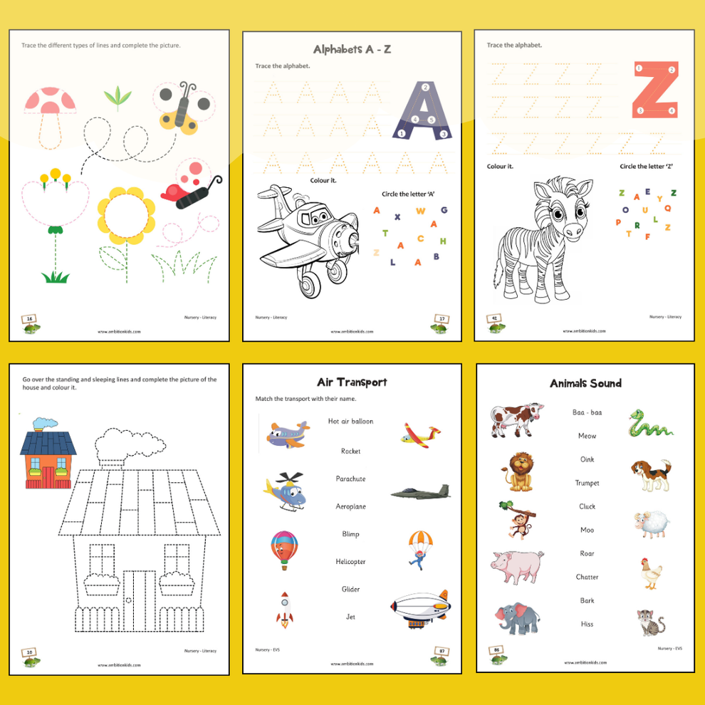 Preschool Kids Worksheets in Hard Copy Format – Ambition Kids