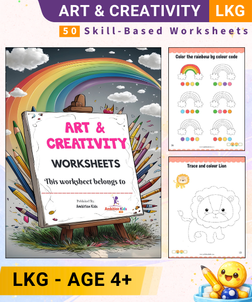 LKG Printable Worksheets | Art & Creativity Fun Coloring & Drawing 50+