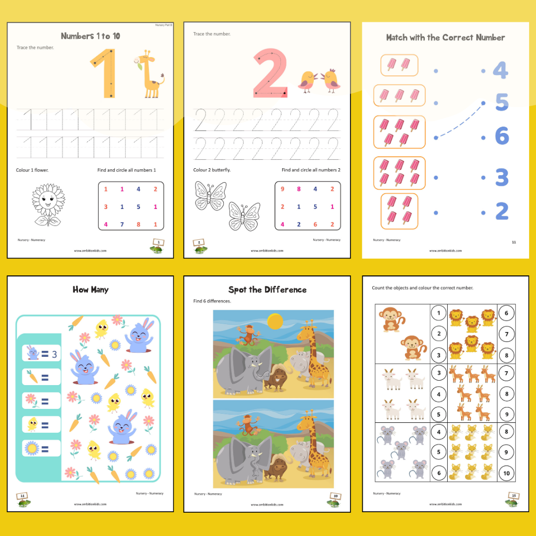 Preschool Kids Worksheets in Hard Copy Format – Ambition Kids