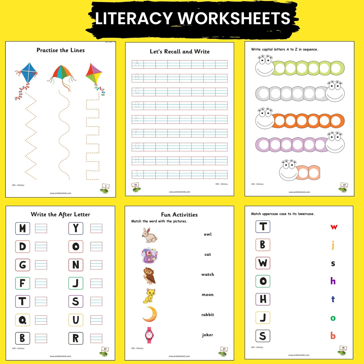 LKG Hard Copy Kids Worksheets – Ambition Kids