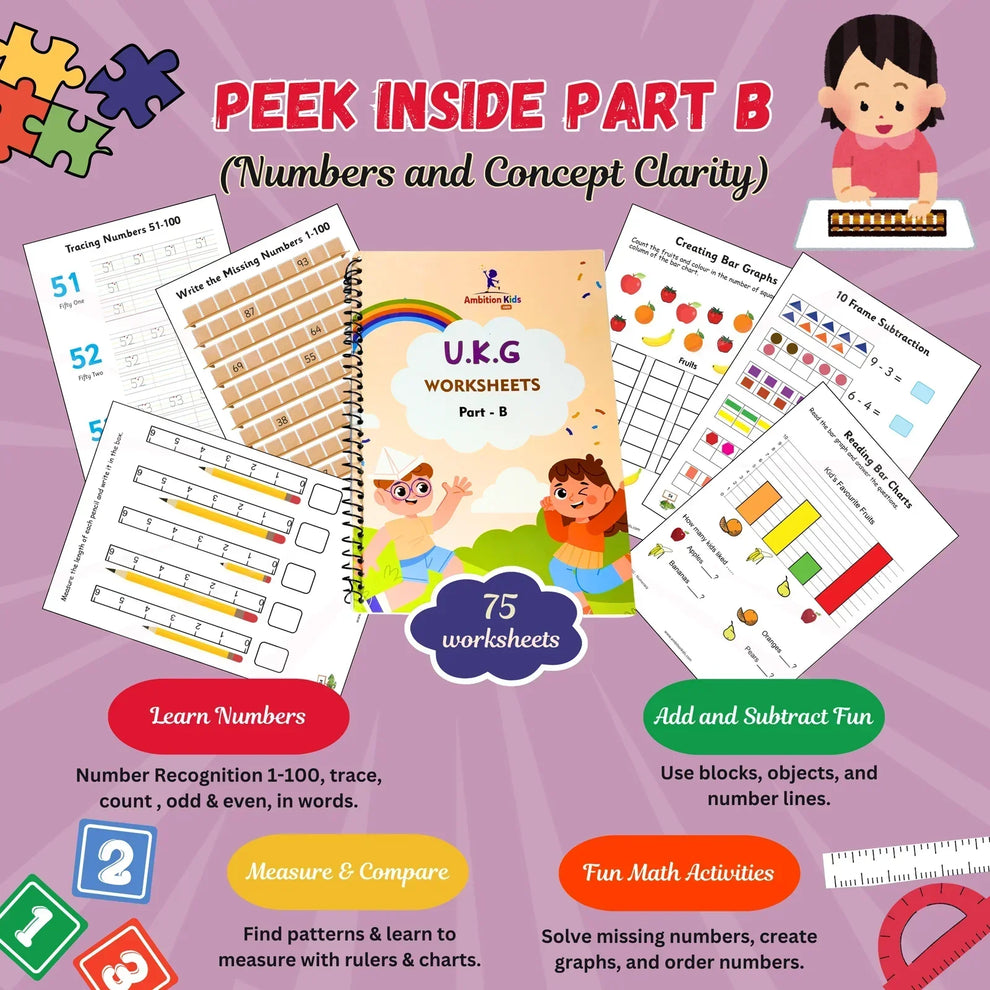 UKG Hard Copy Kids Worksheets – Ambition Kids